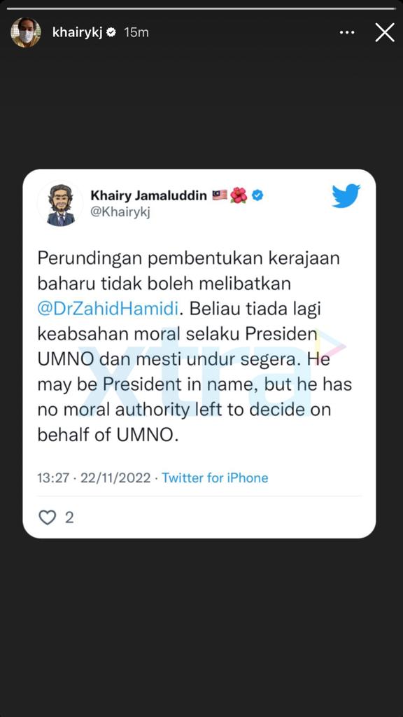 PRU15: “Beliau Tiada Keabsahan Moral Dan Mesti Undur Segera!”- Khairy ...
