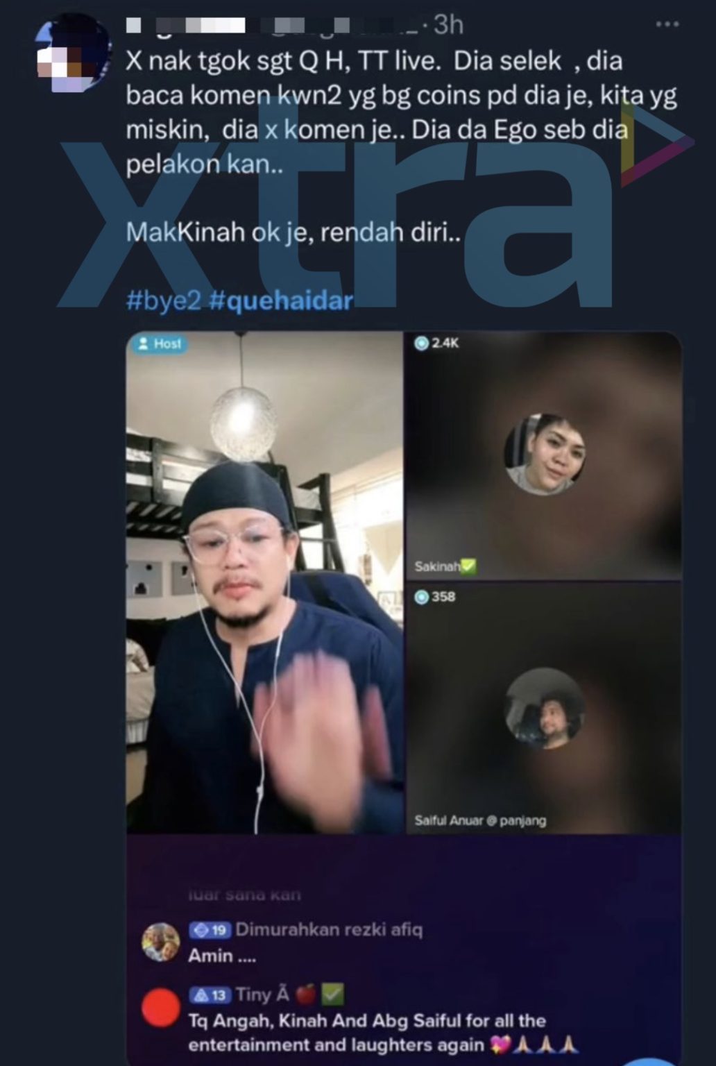 Individu Dakwa Que Haidar Bongkak & Hanya Layan Peminat Beri Hadiah Di ...