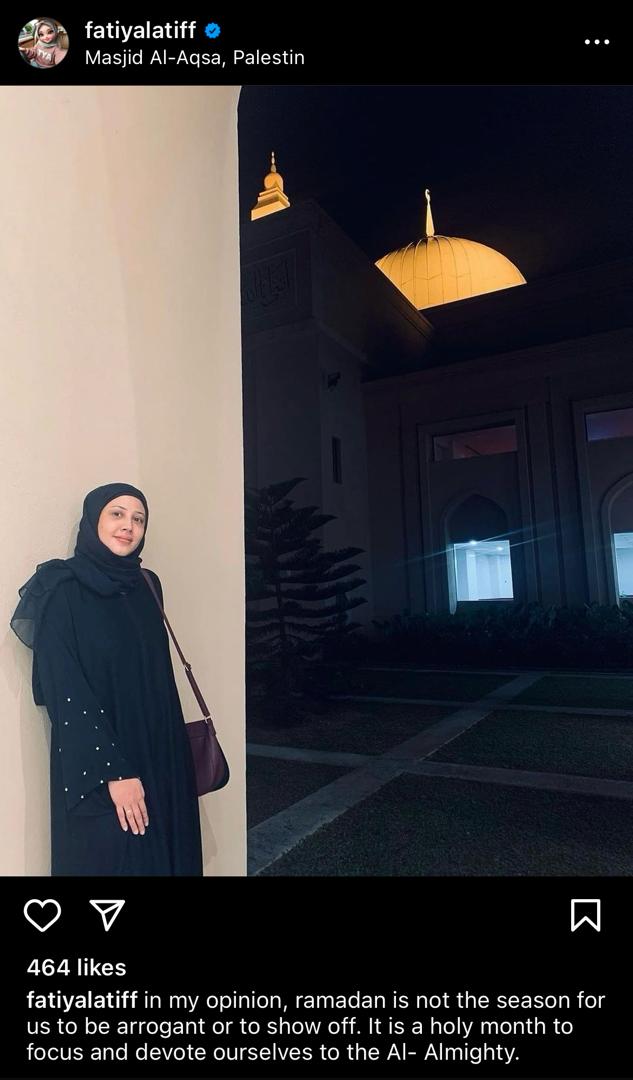Kongsi Foto Dalam Masjid, Kapsyen Fathia Latiff Curi Perhatian Netizen ...