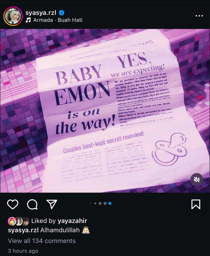 “Baby Emon Is On The Way!” – Syasya Rizal Sahkan Bakal Timang Anak ...
